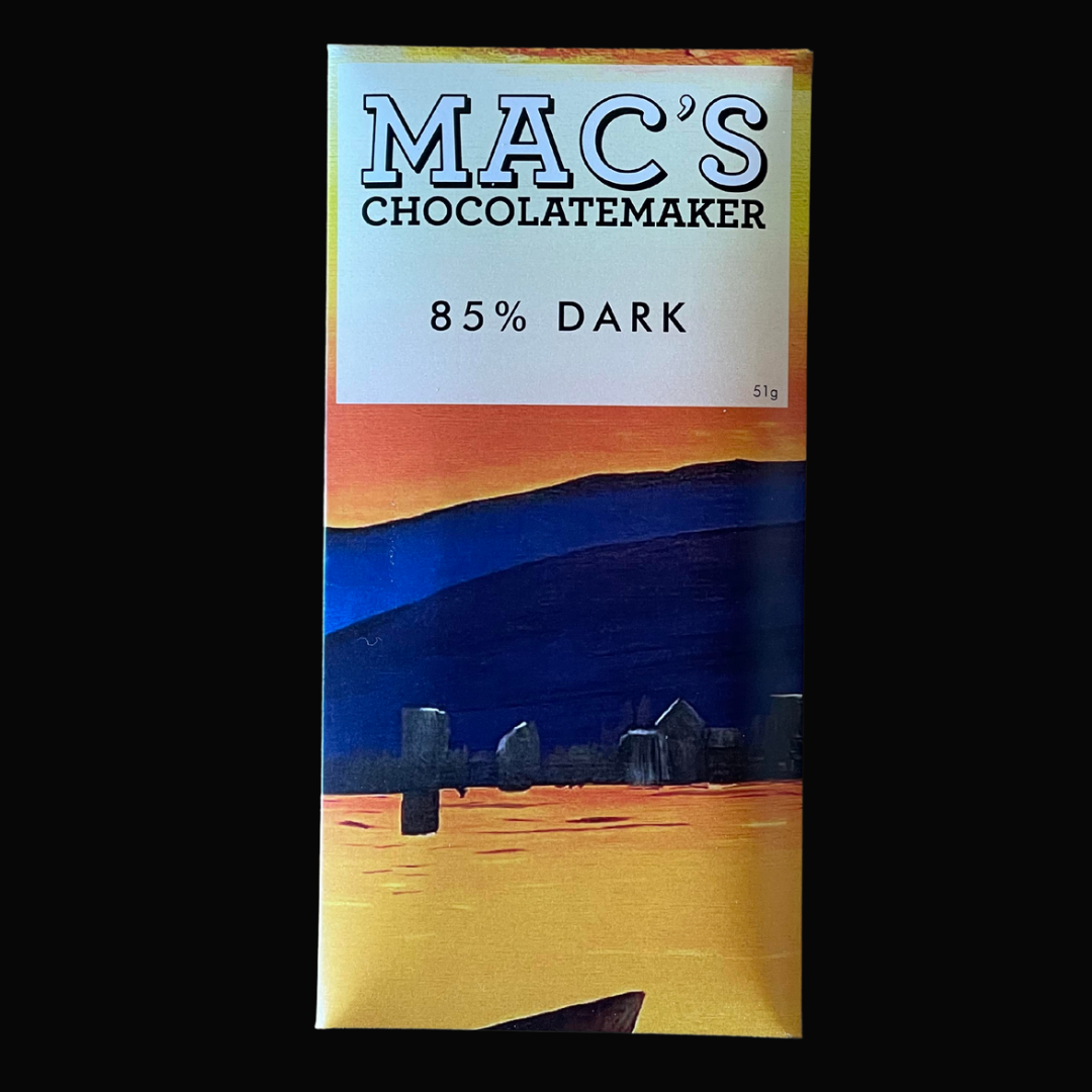 85% Dark Chocolate Bar | Mac's Chocolate & Bakeshop