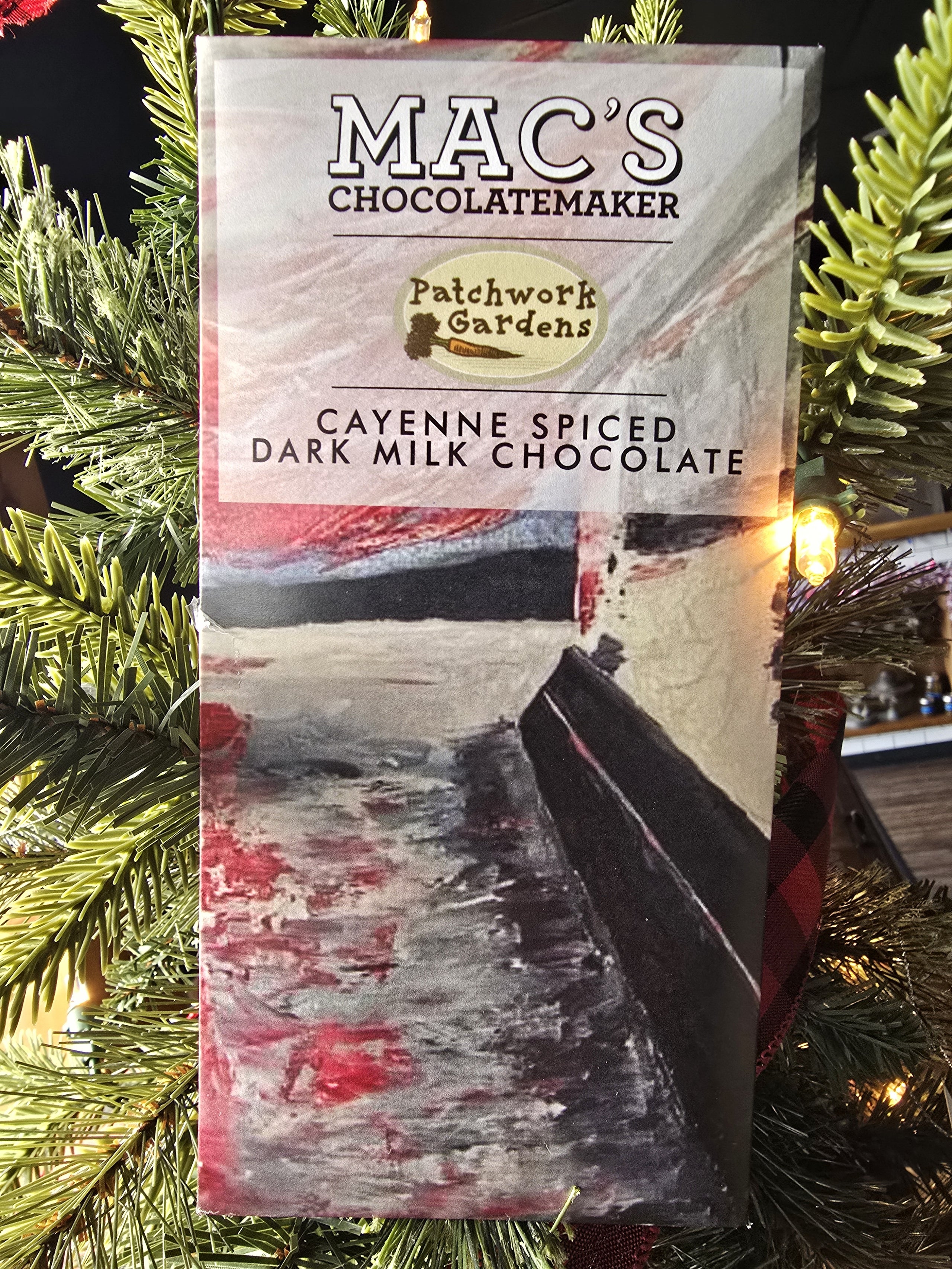 Cayenne Spiced Dark Milk Chocolate Bar | Mac's Chocolate & Bakeshop